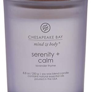 Chesapeake Bay Candle Scented Candle, Serenity + Calm (Lavender Thyme), Medium Jar