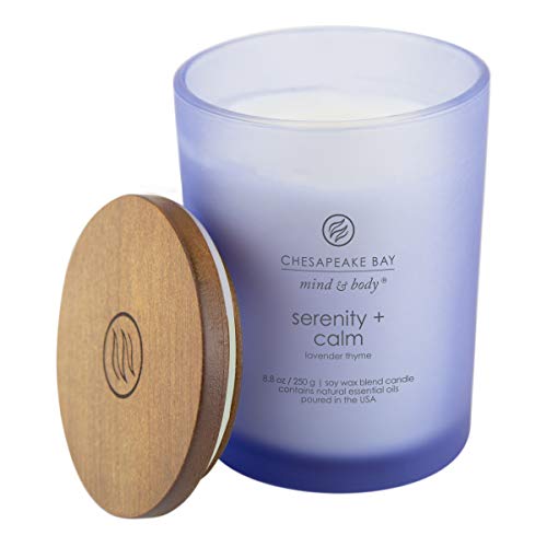 Chesapeake Bay Candle Scented Candle, Serenity + Calm (Lavender Thyme), Medium Jar