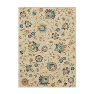 mohawk home soho crewel floral spice printed area rug, 5’x7′, beige