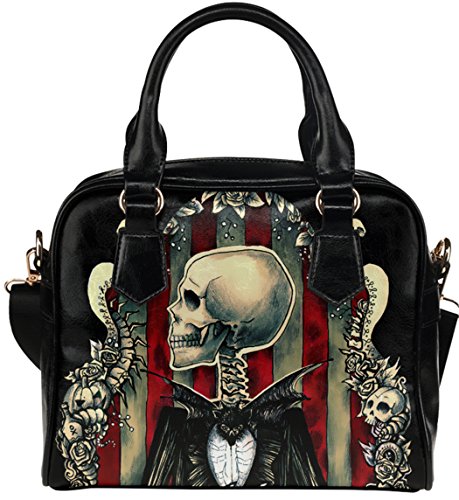 Jack Skellington Skull Print High-grade PU Leather Female Women Shell Shoulder Handbgas Crossbody Bags