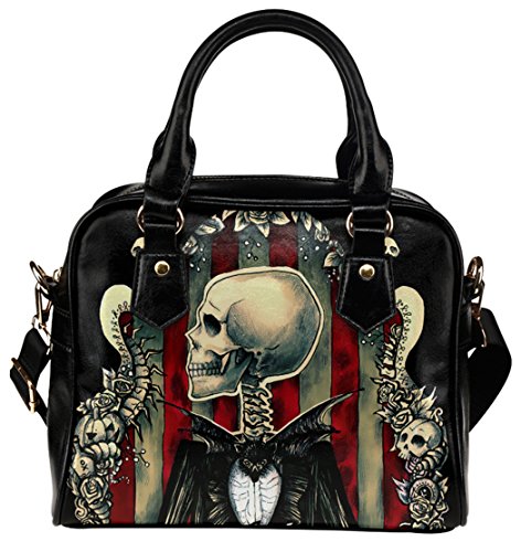 Jack Skellington Skull Print High-grade PU Leather Female Women Shell Shoulder Handbgas Crossbody Bags