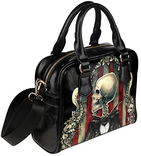 Jack Skellington Skull Print High-grade PU Leather Female Women Shell Shoulder Handbgas Crossbody Bags