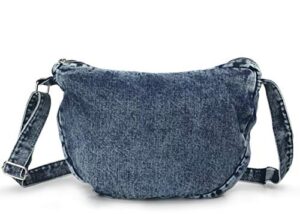 denim indigo hobo cross body bag womens shoulder bag (indigo)