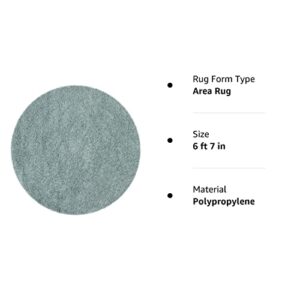 SAFAVIEH Athens Shag Collection 6'7" Round Seafoam SGA119D Non-Shedding Living Room Bedroom Dining Room Entryway Plush 1.5-inch Thick Area Rug