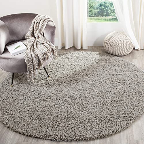 SAFAVIEH Athens Shag Collection 6'7" Round Seafoam SGA119D Non-Shedding Living Room Bedroom Dining Room Entryway Plush 1.5-inch Thick Area Rug