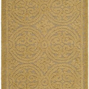 SAFAVIEH Cambridge Collection 2' x 3' Light Gold / Dark Gold CAM233A Handmade Moroccan Premium Wool Accent Rug