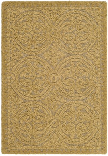 SAFAVIEH Cambridge Collection 2' x 3' Light Gold / Dark Gold CAM233A Handmade Moroccan Premium Wool Accent Rug