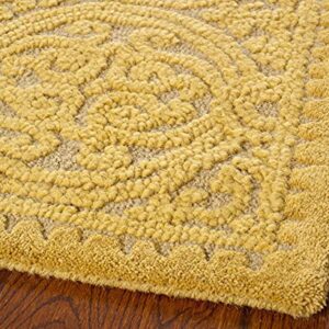 SAFAVIEH Cambridge Collection 2' x 3' Light Gold / Dark Gold CAM233A Handmade Moroccan Premium Wool Accent Rug