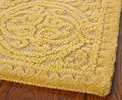 SAFAVIEH Cambridge Collection 2' x 3' Light Gold / Dark Gold CAM233A Handmade Moroccan Premium Wool Accent Rug