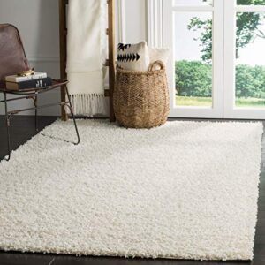 safavieh athens shag collection 9′ x 12′ white sga119b non-shedding living room bedroom dining room entryway plush 1.5-inch thick area rug