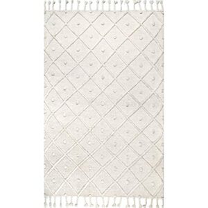 nuLOOM Jinny Moroccan Wool Tasseled Area Rug, 4' x 6',