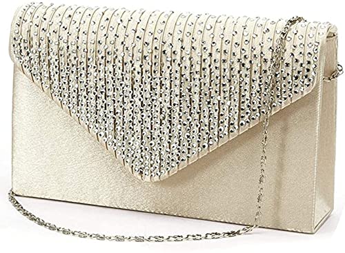 LIFEWISH Envelope Evening Bag Glitter Rhinestone Clutch Purse Wedding Party Shoulder Bag for Women