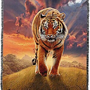 Pure Country Weavers Rising Tiger Blanket by Vincent HIE - Gift Tapestry Throw Woven from Cotton - Made in The USA (72x54)