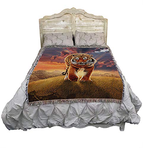 Pure Country Weavers Rising Tiger Blanket by Vincent HIE - Gift Tapestry Throw Woven from Cotton - Made in The USA (72x54)