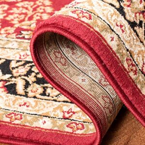 SAFAVIEH Lyndhurst Collection 10' x 14' Red / Black LNH214A Traditional Oriental Non-Shedding Living Room Bedroom Dining Home Office Area Rug