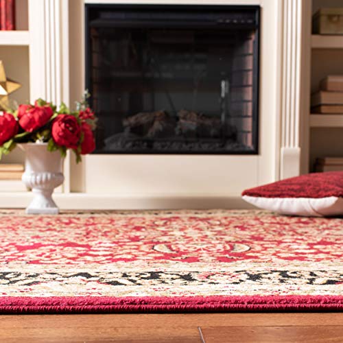 SAFAVIEH Lyndhurst Collection 10' x 14' Red / Black LNH214A Traditional Oriental Non-Shedding Living Room Bedroom Dining Home Office Area Rug