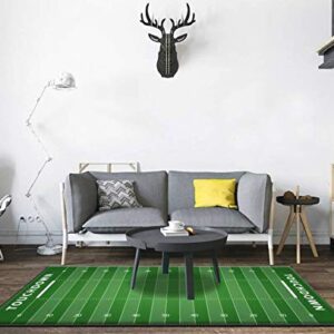 Home Area Runner Rug Pad American Football Field Background with Artificial Turf Soccer Field Thickened Non Slip Mats Doormat Entry Rug Floor Carpet for Living Room Indoor Outdoor Throw Rugs