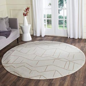 SAFAVIEH Amherst Collection 8' x 10' Ivory/Grey AMT429K Modern Moroccan Non-Shedding Living Room Bedroom Dining Home Office Area Rug