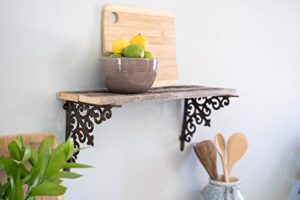 barnwoodusa rustic wooden shelf with victorian brackets, farmhouse wall ledge