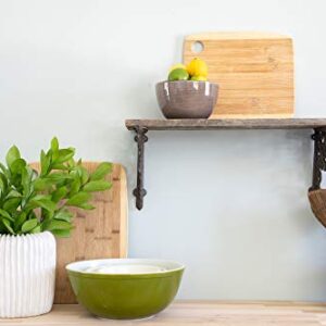 BarnwoodUSA Rustic Wooden Shelf with Victorian Brackets, Farmhouse Wall Ledge