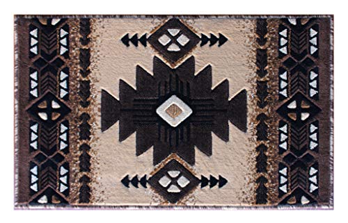 South West Native American Door Mat Area Rug Design C318 Berber 24 In. X 40 In.