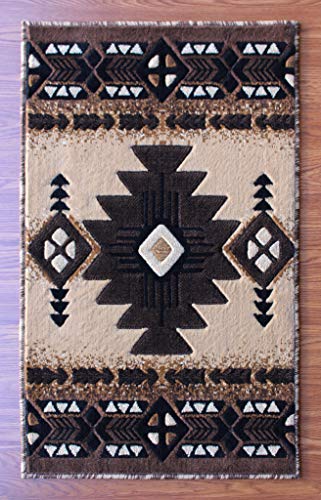 South West Native American Door Mat Area Rug Design C318 Berber 24 In. X 40 In.