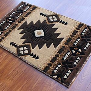 South West Native American Door Mat Area Rug Design C318 Berber 24 In. X 40 In.