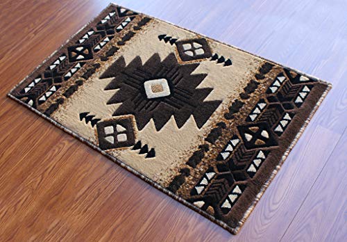 South West Native American Door Mat Area Rug Design C318 Berber 24 In. X 40 In.