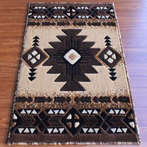 South West Native American Door Mat Area Rug Design C318 Berber 24 In. X 40 In.