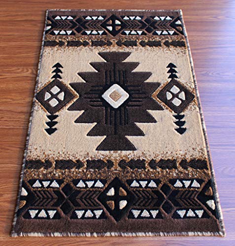 South West Native American Door Mat Area Rug Design C318 Berber 24 In. X 40 In.