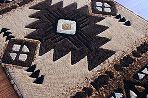 South West Native American Door Mat Area Rug Design C318 Berber 24 In. X 40 In.