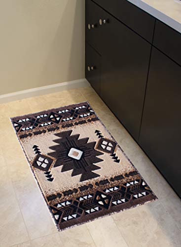 South West Native American Door Mat Area Rug Design C318 Berber 24 In. X 40 In.