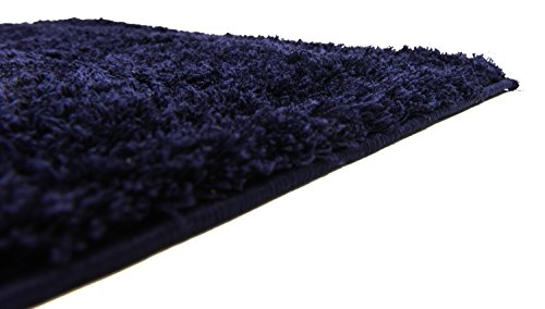 Unique Loom Trellis Shag Collection Plush Geometric Modern Moroccan Lattice Navy Blue Runner Rug (2' 7 x 10' 0)