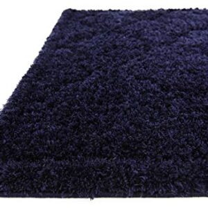 Unique Loom Trellis Shag Collection Plush Geometric Modern Moroccan Lattice Navy Blue Runner Rug (2' 7 x 10' 0)