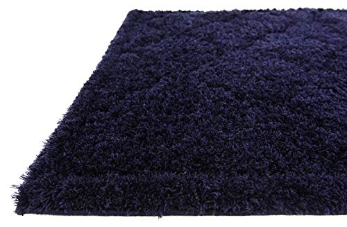 Unique Loom Trellis Shag Collection Plush Geometric Modern Moroccan Lattice Navy Blue Runner Rug (2' 7 x 10' 0)