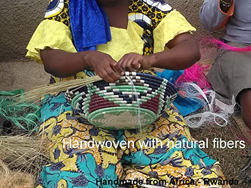 Hand Woven African Basket - Small - 8 Inches Sisal & Sweetgrass Basket - Woven Bowl - Handmade in Rwanda, SRB131