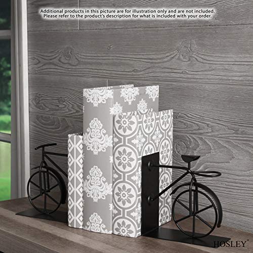 HOSLEY Storage Memory Book Box Set /3, Gray White Farmhouse Large 12", Med 10" Small 8" High. Ideal Gift for Wedding Memories Jewelry Trinket Hobby Keepsake