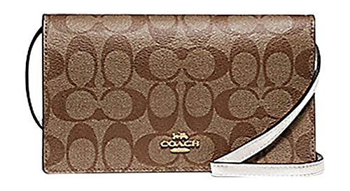 Coach New York HAYDEN FOLDOVER CROSSBODY CLUTCH IN SIGNATURE CANVAS Khaki/Chalk F76769