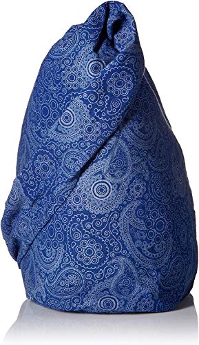 BTP! Thai Cotton Hippie Hobo Sling Crossbody Bag eco Friendly Shopping bag Paisley Print Large (SkyBlue PL42)