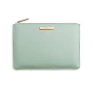 katie loxton women’s medium soft pebble vegan leather clutch perfect pouch seafoam green