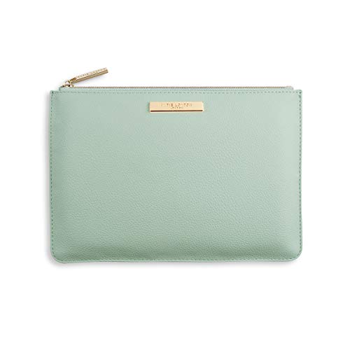 KATIE LOXTON Women's Medium Soft Pebble Vegan Leather Clutch Perfect Pouch Seafoam Green