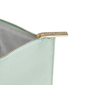 KATIE LOXTON Women's Medium Soft Pebble Vegan Leather Clutch Perfect Pouch Seafoam Green