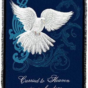 Pure Country Weavers Carried to Heaven on Wings of a Dove Blanket by Sherri Buck Baldwin - Sympathy Bereavement Gift Tapestry Throw Woven from Cotton - Made in The USA (72x54)