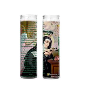 st rita of cascia patron saint of abused wives and impossible situations set of 2 candles with prayer in the back