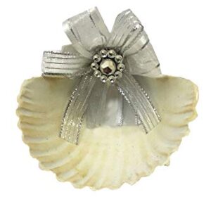 SWEA Pea & Lilli White Pearl Cross Baptism Candle Set Kit for Christenings with Shell and Favors