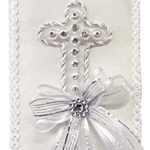 SWEA Pea & Lilli White Pearl Cross Baptism Candle Set Kit for Christenings with Shell and Favors