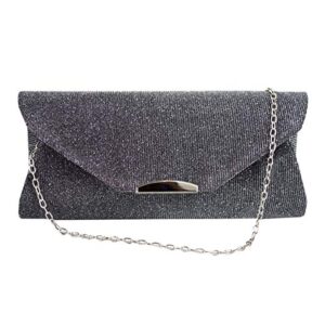 zlmbagus ladies frosted satin evening clutch purse bag party prom wedding envelope crossbody handbags dark grey