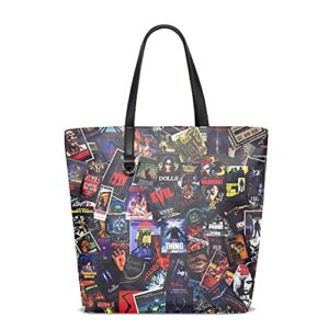 women’s ladies horror movie casual vintage daily purse top handle tote one size