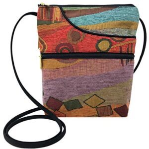 Danny K. Women's Tapestry Bella Purse Crossbody Handbag, Adjustable Cord, Handmade in USA (Wild Mango)