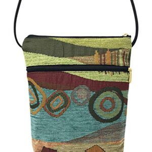 Danny K. Women's Tapestry Bella Purse Crossbody Handbag, Adjustable Cord, Handmade in USA (Wild Mango)